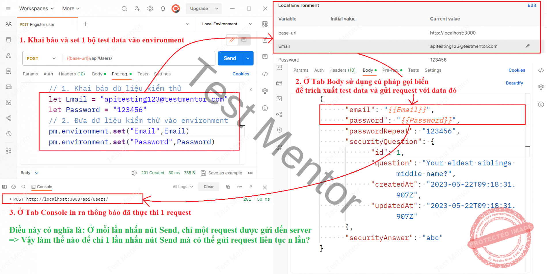 Tab 'Pre-request Script': Kiểm Thử Đồng Thời Nhiều Test Case - Test Mentor
